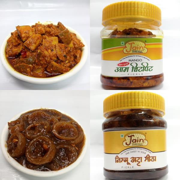 JAIN PICLE WALA Combo of Aam Chitpit Mango Pickle & Khatta Meetha Lime ...