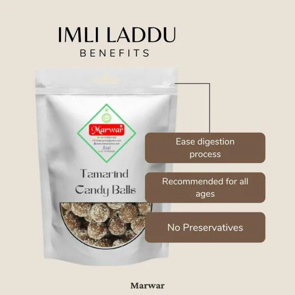 Marwar Imli Toffee (Imli Ladoo) Natural Tamarind Candy Balls (Soft and ...