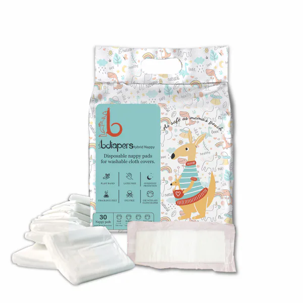 Bdiapers Chemical Free Disposable Baby Nappy Pads - No Fragrance & Dye ...
