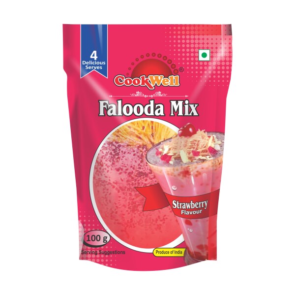Cookwell Falooda Strawberry| Instant Falooda Mix| Pack of 4 (100g) each ...