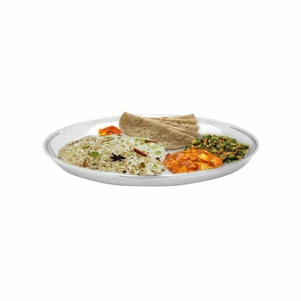 Vinod Stainless Steel Kanchan Bogi Plate, Lunch & Dinner Plate (Pack of ...