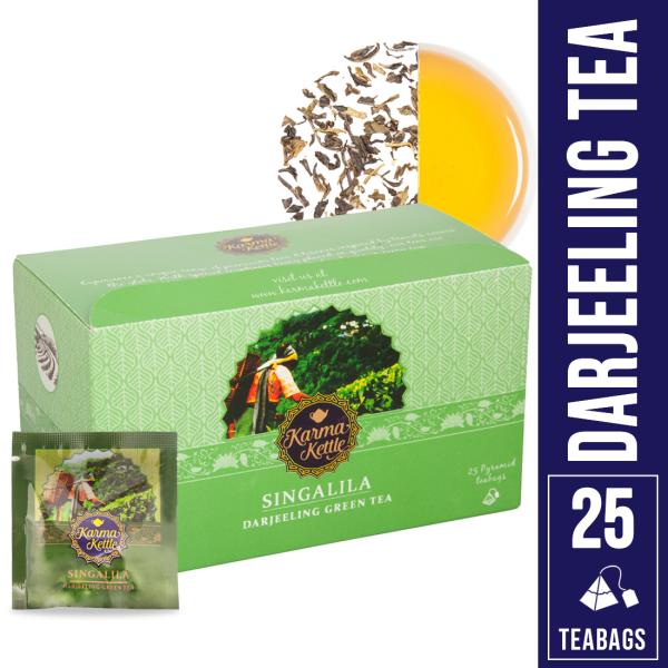 Karma Kettle Singalila - Organic Darjeeling Green Tea - 25 Pyramid ...