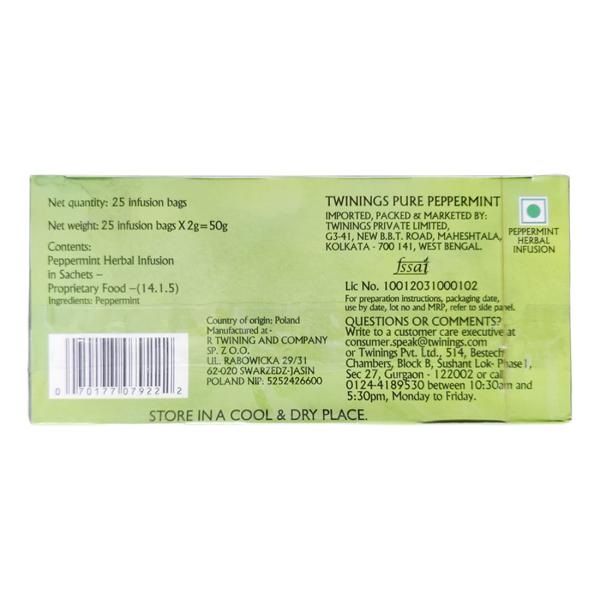 Twinings Pure Peppermint Infusion Tea Bag - 25 Pcs ( 1 gm each) - JioMart