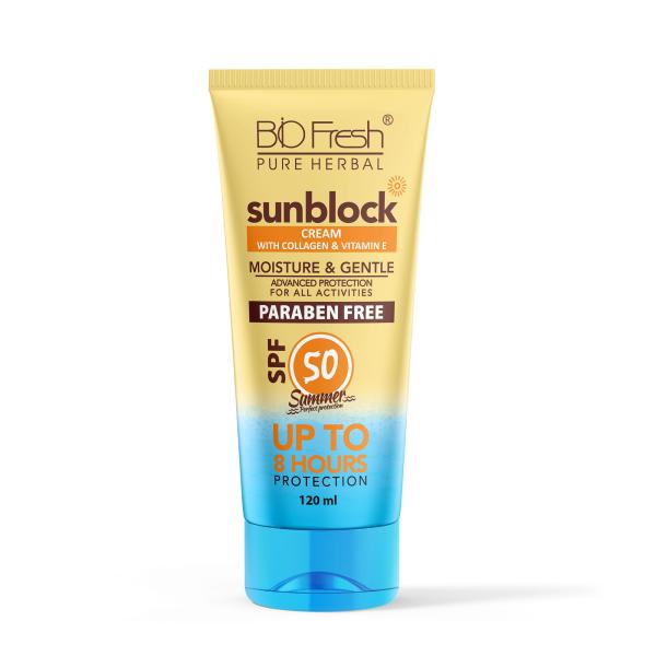 BioFresh SunBlock Cream SPF 50 with Collagen and Vitamin-E for Men and ...