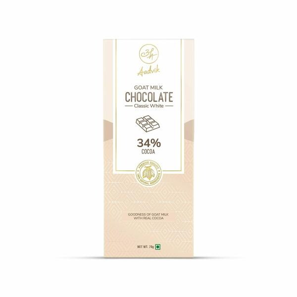 Aadvik Goat Milk Chocolate | Classic White | 70gms | 100% Natural ...