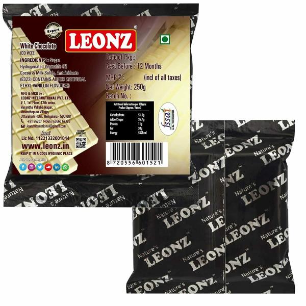 Leonz White Cooking Chocolate Bar 250g (Pack of 1) - JioMart