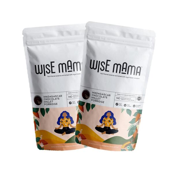 Wise Mama Madagascar Chocolate Millet Porridge, High Fibre, High Protein, Complex Carbs, 300 g ...