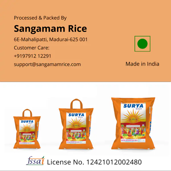Sangamam Rice, Premium Ponni Rice, One Year Old Thanjavur RNR Ponni ...