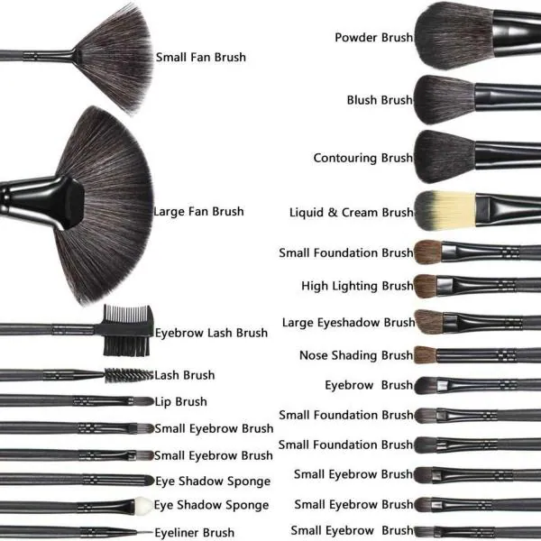 BIOAQUA Professional Wood Make Up Brushes Sets With Leather Storage ...