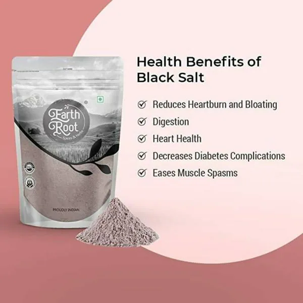 EarthRoot Black Salt, Kala Namak, Powder 1kg - JioMart