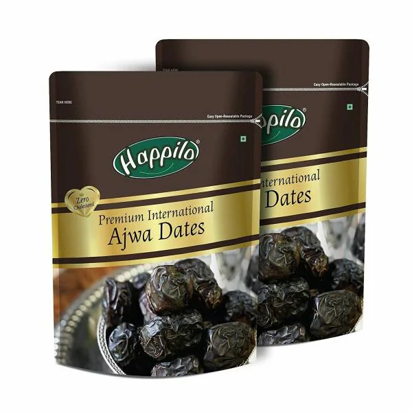 Happilo Premium International Ajwa Dates 500g (Pack of 2) | Ajwa ...