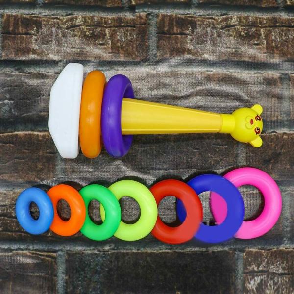 Grest Kids 9 Pcs Stacking Teddy Plastic Rings, Educational Multicolor ...