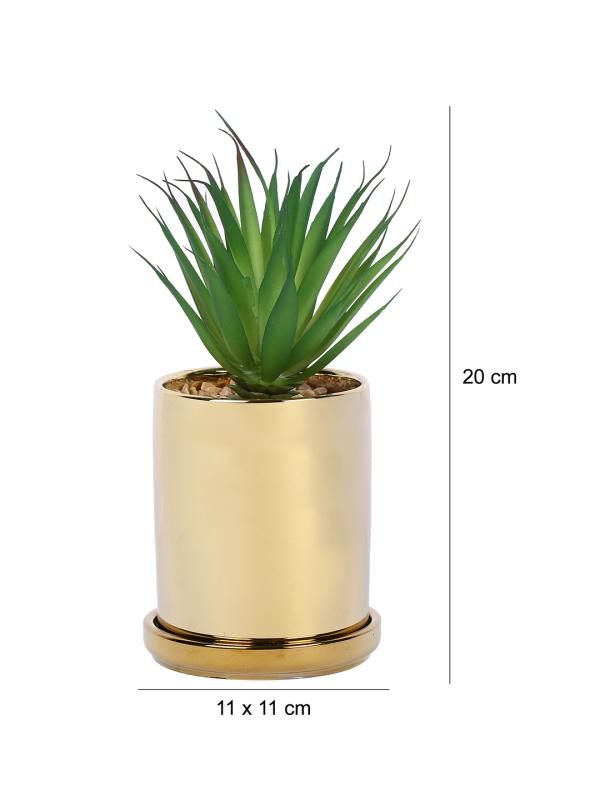 Fourwalls Artificial Succulent Plant in a Ceramic Pot for Home Décor ...