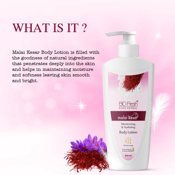 BioFresh Herbal Malai Kesar Body Lotion for Men & Women moisturizer for ...
