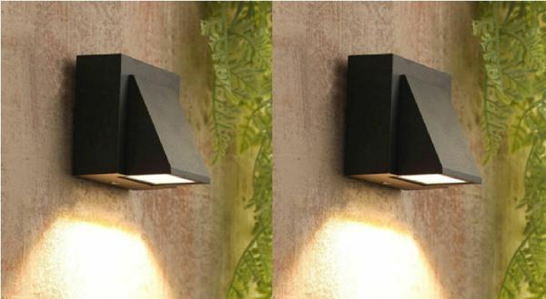 PR Prashant LED Black Uplight Wall Lamp With Bulb Surface Mounted (Pack ...