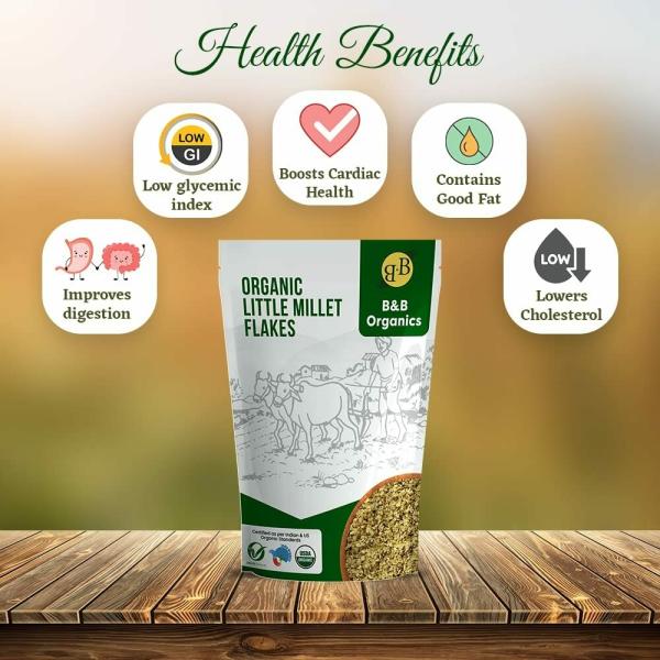 B&B Organics Little Millet Flakes (1 kg) / Kutki Poha / Samai Aval ...