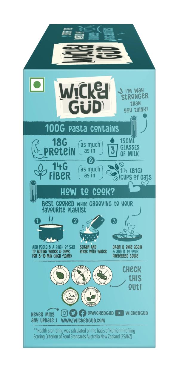WickedGud Rigatoni Pasta 900gm (450gm x 2) | Maida Free | Vegan ...
