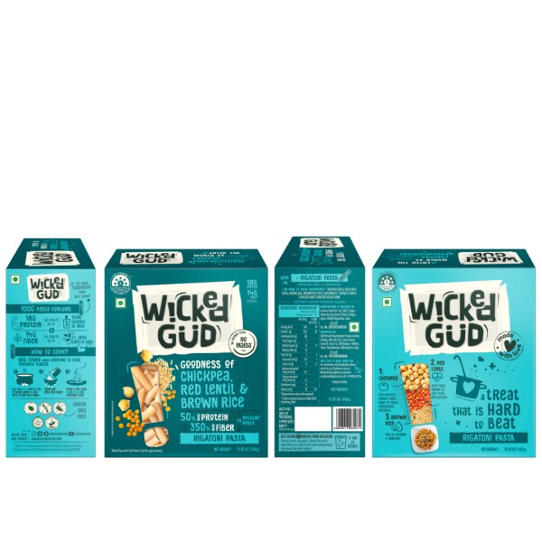 WickedGud Fusilli (400gm), Penne (450gm) & Rigatoni (450gm) Pasta Combo ...