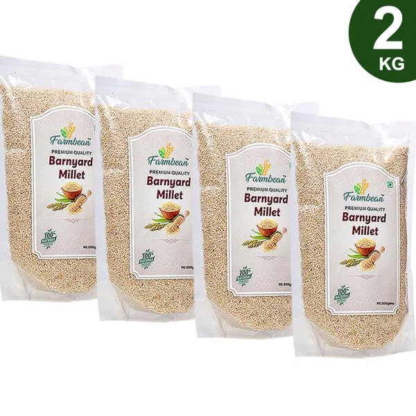 Farmbean Barnyard Millet Natural Grains, 2kg(500g x 4 Packs) - (Khira / Swank / Kuthiraivally ...