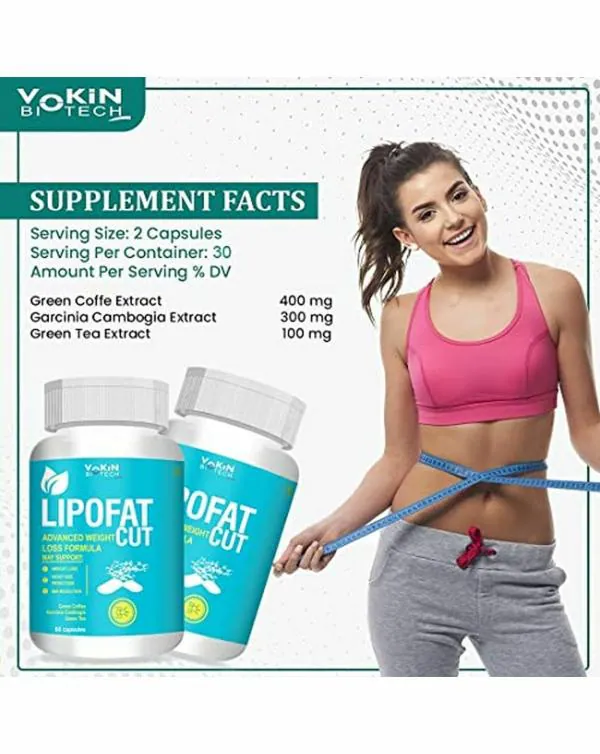Vokin Biotech Lipofat Cut Advanced Weight Loss Capsules Vegetarian ...