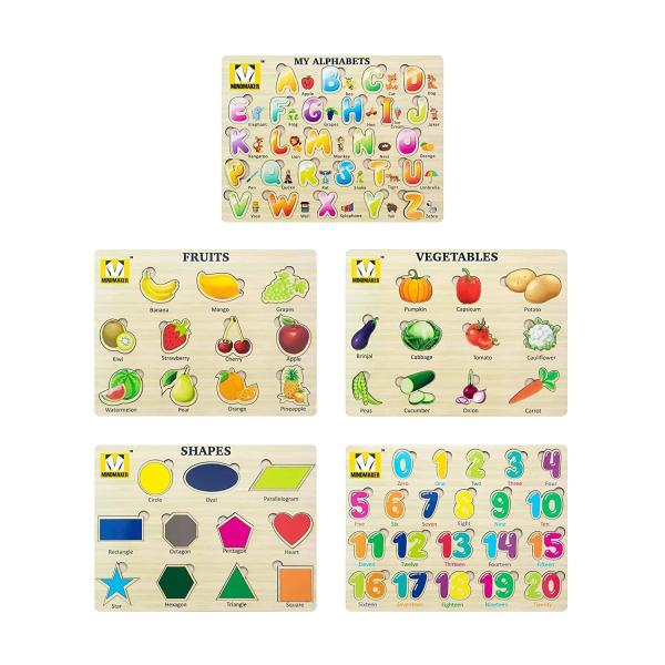 MINDMAKER Wood Educational Puzzle Brain Teasers Toy - 24 Month and Up ...