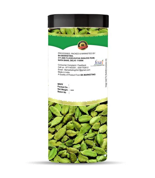 BA Dryfruits and Spices Premium Green Cardamom (Choti Elachi) Big Size ...