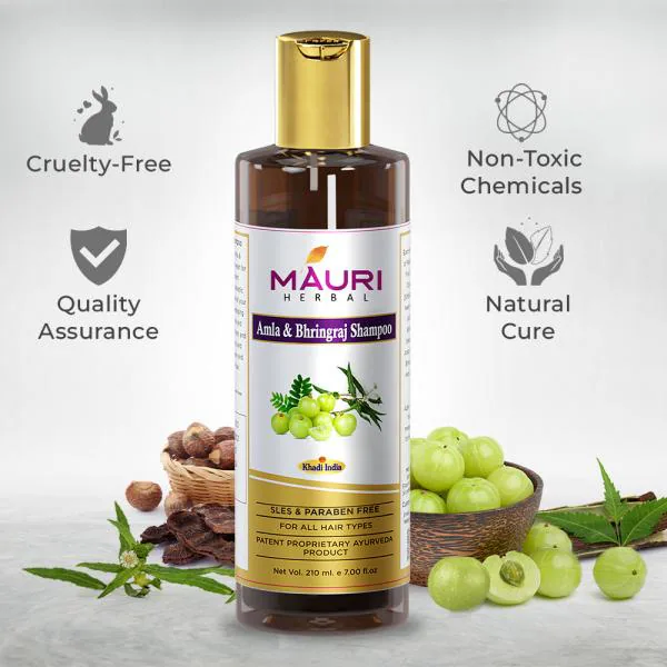 Mauri Herbal Amla & Bhringraj Herbal Shampoo - Hair Growth & Root ...