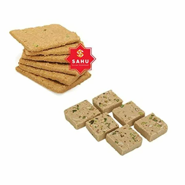 SAHU GAJAK BHANDAR Gajjak Biscuit and Gazak Barfi Combo 800 Gm (1 Pack ...