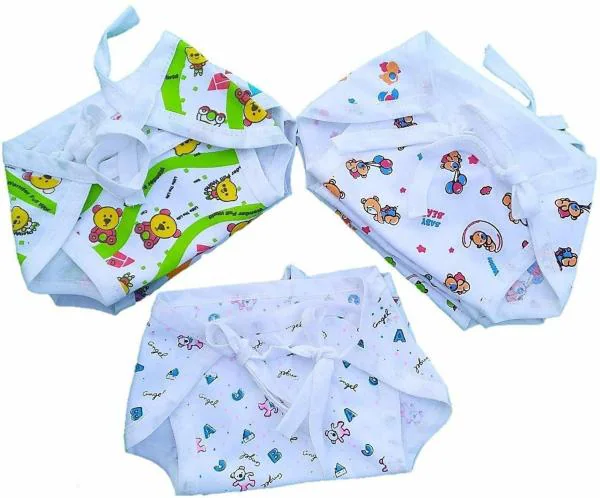 Sunuo White Cotton Washable And Reusable Cloth Diapers Langot Nappies ...