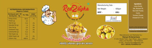 RedZayka Home Made Rajasthani Lasode Gunda Pickle | 400G | Traditional ...