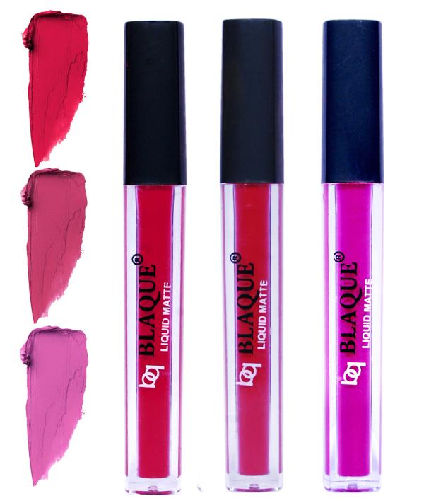bq BLAQUE Matte Liquid Lipstick Combo of 3 Lip Color # 104-108-117 ...