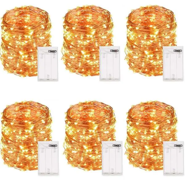 LTETTES LED Battery Powered Copper Wire Fairy String Light 8.5 cm and ...
