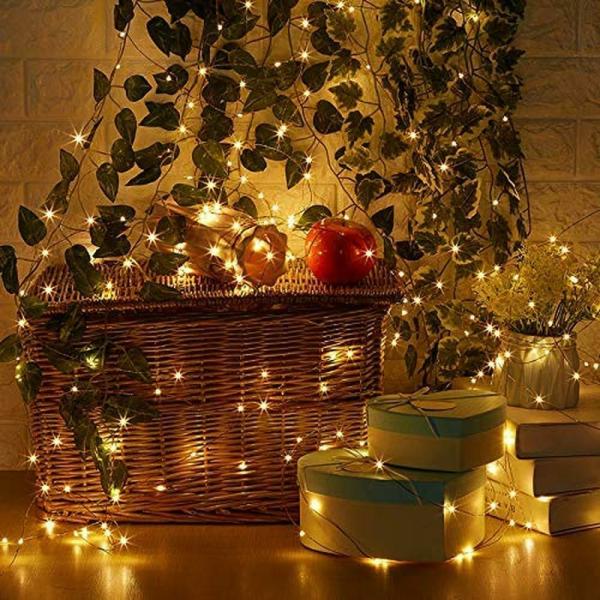 LTETTES LED Battery Powered Copper Wire Fairy String Light 8.5 cm and ...