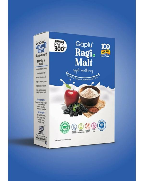 Gaplu Mix Fruits, Apple Mulberry and Kaju Badam Ragi Malt 900g (Pack of ...