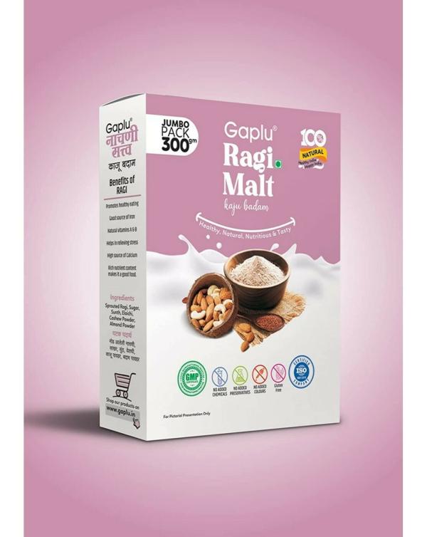 Gaplu Mix Fruits, Apple Mulberry and Kaju Badam Ragi Malt 900g (Pack of ...