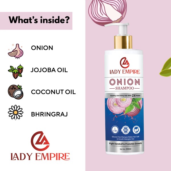 Lady Empire 2Pc With 2X Power Onion With Aloe Vera Shampoo For Hair Health Nourishment, Men ...