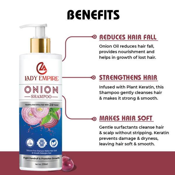 Lady Empire 2Pc With 2X Power Onion With Aloe Vera Shampoo For Hair Health Nourishment, Men ...