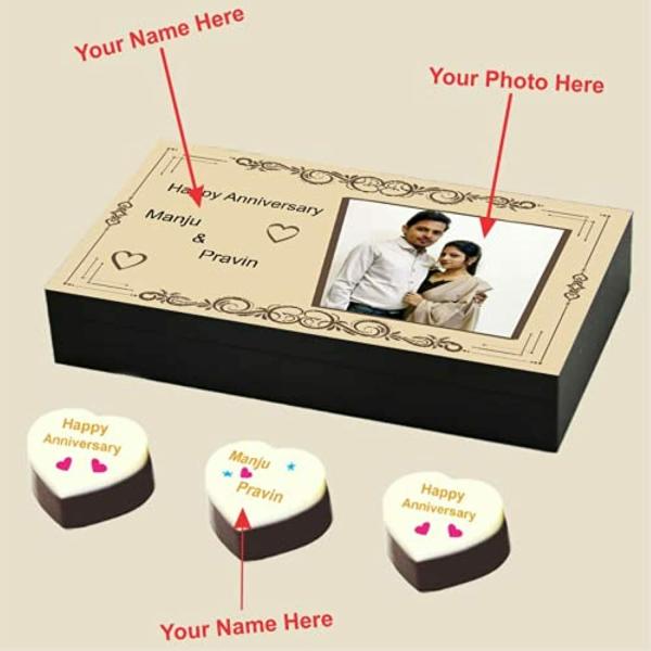 Ayatis Choco Customized Anniversary Chocolate Gift Box Pan 6 Pieces ...