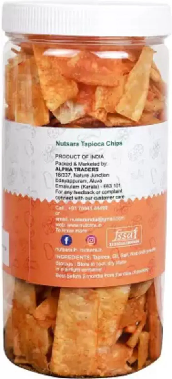 NUTSARA Kerala Spicy Homemade Tapioca Chips , Ready to Eat Kappa Snacks ...