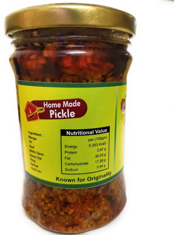 NANI'S PICKLES Home Made Mango Oil Pickle Sour with Pet Jar 250 g - JioMart