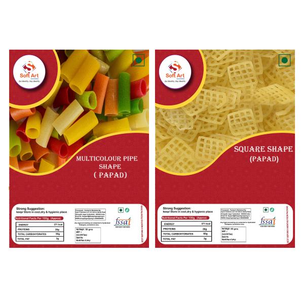 SoftArt Home Made Multicolor Mini Shape Fryums, and Square Shape Fryums ...