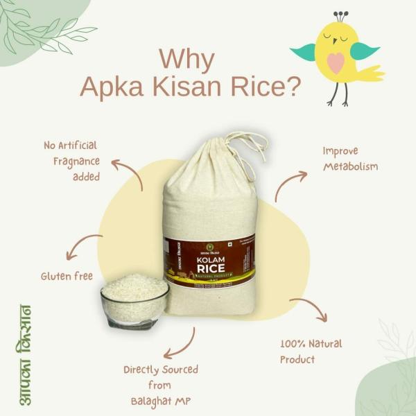 APKA KISAN Kolam Rice - 10 Kg|Lachkari Raw Rice|Unpolished|Good for ...