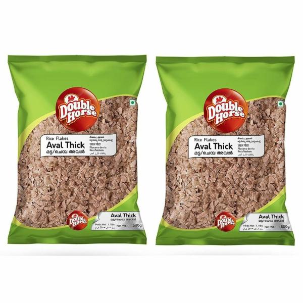 Double Horse Organic Thick Aval 500g x 2 | Poha | Export Quality ...