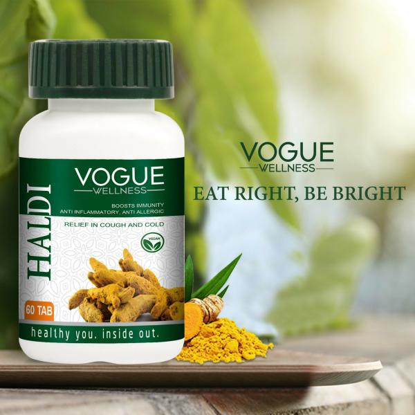 Vogue Wellness Haldi Tablets Immunity Booster, Anti Allergic And Relief ...
