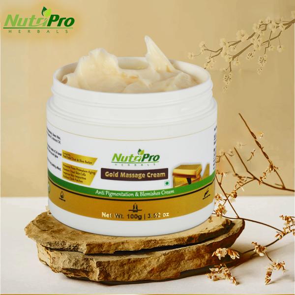 NutriPro Gold Massage Cream For All Skin Type, 100 gm| With Vitamin-E ...