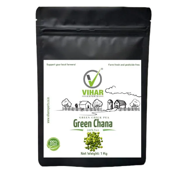 Vihar Exports Green Chana (Green Chick Pea) 1kg - Premium Quality ...