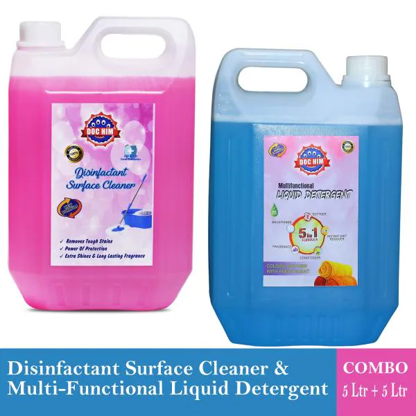 DOC HIM Lavender Disinfectant surface cleaner + Liquid detergent (5Ltr ...