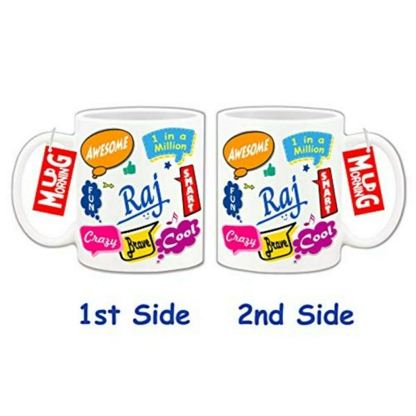 Mug Morning Raj Name Mug Raj Name Coffee Mugs for Kids Coffee Mug with ...
