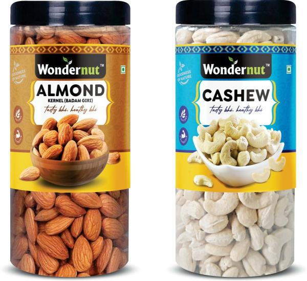 Wondernut Premium California Almond and Cashew Nut Combo 500g (Pack of ...