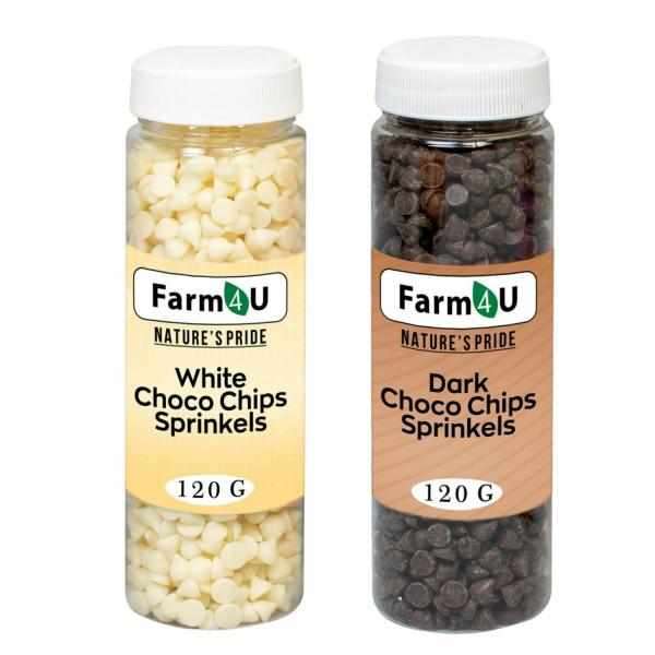 FARM4U Pack of 2 Dark Choco Chip, White Choco Chip Sprinkler for Cakes ...